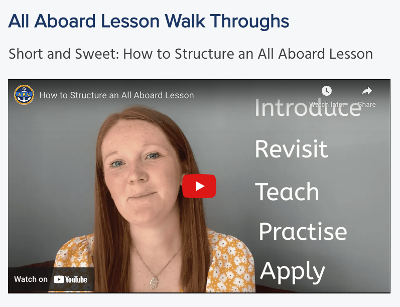 Members Training Home Page - All Aboard